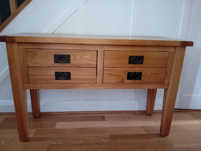 Large Oak Console Table For Sale in Ellesmere Port, Cheshire | Preloved