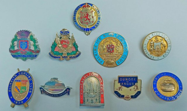 Scottish curling clubs enamel pin badges - mid 1950s. Other in ...