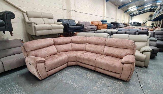 Radley Decent mink fabric electric recliner corner sofa For Sale in ...