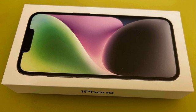 iPhone 14 Box. A2882 MPUF3ZD/A Midnight Black Light Blue scr For Sale ...