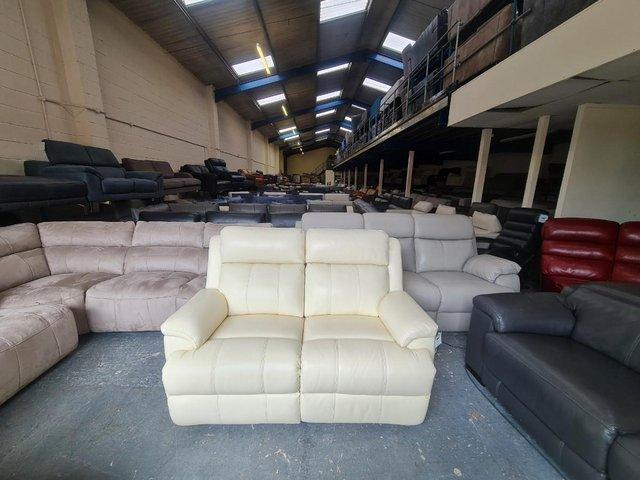 Gracy light cream leather electric recliner 2 seater sofa For Sale in ...