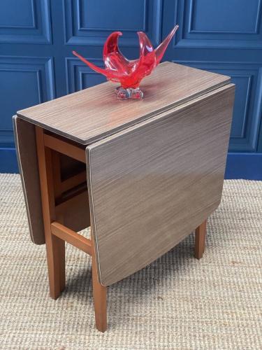 Vintage Mid Century Formica Folding Drop Leaf Dining Table For Sale in ...